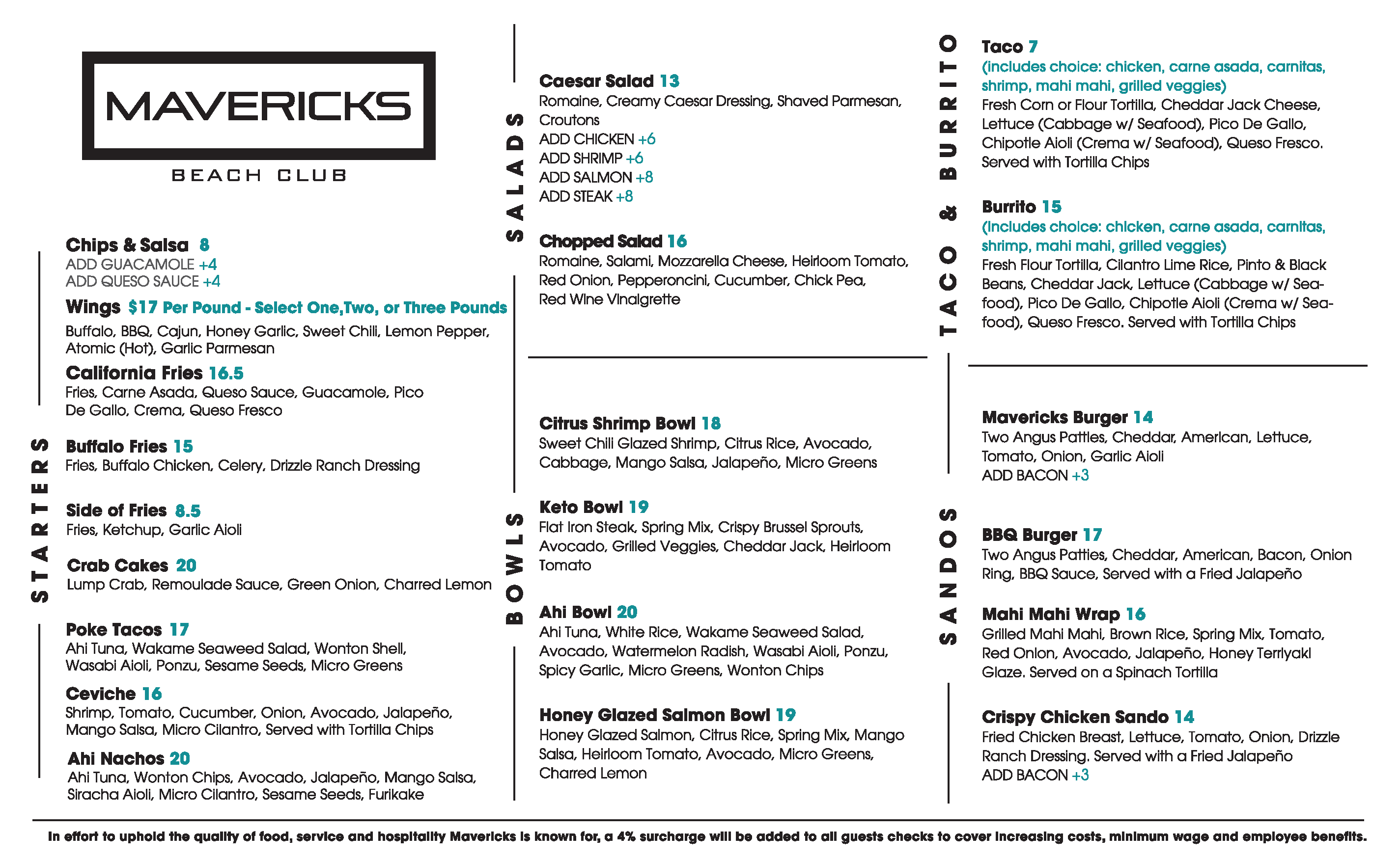 Best Fish Taco San Diego | Mavericks Beach Club | Menu